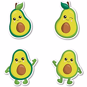 Avocado Smiling 1 Magnet, Avocado Smiling 2 Magnet, Avocado Smiling 3 Magnet, Avocado Smiling 4 Magnet Magnets Car Refrigerator Metal Sign Magnetic Vinyl 5"