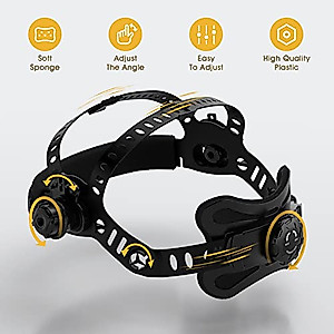 TOOLIOM Welding Helmet, True Color Auto Darkening 1/1/1/1 Large Viewing 3.94"x 3.27" Welder Mask Hood with Weld/Grind/Cut Mode for TIG MIG/MAG MMA