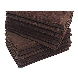 Show Car Guys 4 Pack 11" x18" Brown Fingertip Towels 100% Cotton- Terry-Velour