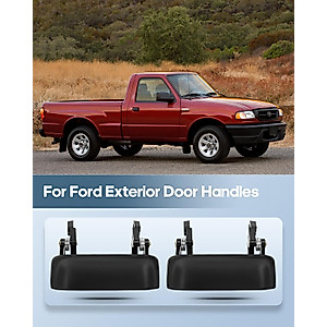ECCPP Door Handles Exterior Outside Outer Front Driver Passenger Side for 1998-2011 for Ford Ranger Black(2pcs)
