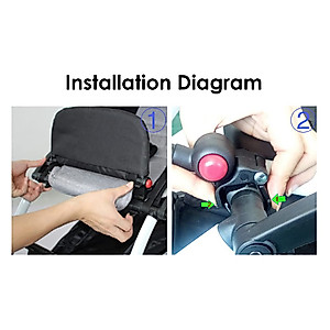 Stroller Footrest, Baby Stroller 21cm Extension Footrest Pram Foot Extension Footrest Household Accessory(Black)