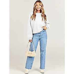 ANRABESS Sweatshirts for Women Teen Girls Loose Fit Fleece Pullover Casual Hooded Sweaters Fall Winter Fashion y2k Clothes A1026-baise-M White