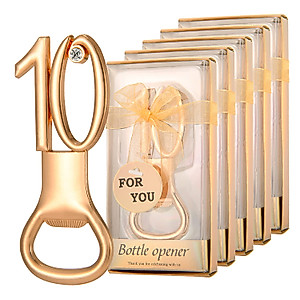 24 Pieces/Packs 10 Bottle Openers for 10th Birthday Party Favors Wedding Anniversary Gidts Decorations or Souvenirs for Guests with Gift Boxes Party Giveaways for Adults (10)