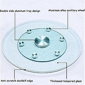 DOUKI Glass Lazy Susan Turntable For Dining Table 24in Tabletop Rotating Serving Swivel Large Serving Plate Lazy Susan Organizer For Table (Size : 36inch(90cm))