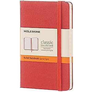 Moleskine Classic Notebook, Pocket, Ruled, Coral Orange, Hard Cover (8051272893571)