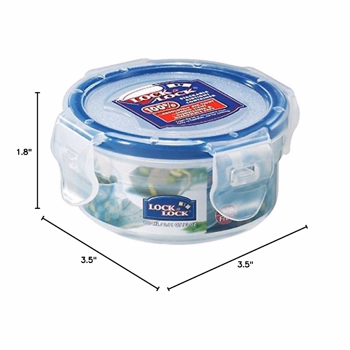Lock & Lock, No BPA, Water Tight, Food Storage Container, 3-oz, Pack of 4, HPL931