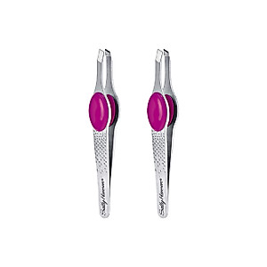 Sally Hansen Eazy Tweezy Comfort Grip Slant Tip Tweezers with Platform, 2 Count (Pack of 1)