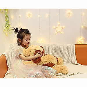 YESGIRL 26.8 inch 5 lbs Dog Weighted Stuffed Animals, Large Weighted Plush Animal, Cute Plush Toy Pillow, Gifts for Adults, Kids, Boys and Girls