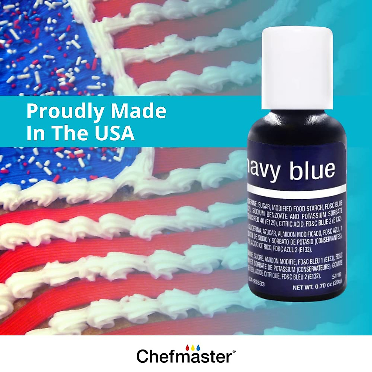 Chefmaster - Liqua-Gel Food Coloring - 12 Color Set B - Fade Resistant - 12 Pack - Vibrant, Eye-Catching Colors, Easy-To-Blend Formula, Fade-Resistant - Made in the USA