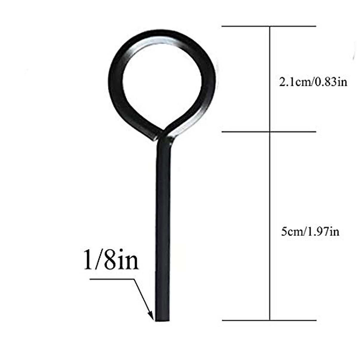 QOFOWIN 1/8” Standard Hex Dogging Key with Full Loop, Allen Wrench Door Key for Push Bar Panic Exit Devices, Solid Metal - 10 Packs(1/8, black)