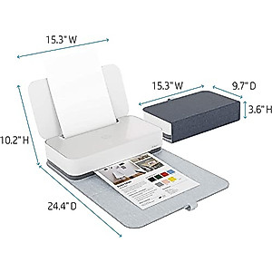PC Universal Tango X Smart Wireless Printer with Indigo Linen -Cover – Mobile Remote Print, Scan, Copy, HP Instant Ink 3-Port USB Charger