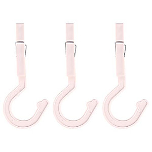 DOITOOL Clothespins, 3PCS Portable Hanging Clothes Clips Multifunctional Plastic Windproof Clothespins for Sock Underwear Pants for Travel Home (Beige)