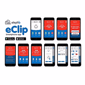 Elepho eClip Baby Safety Reminder for Car | Easily Attaches to Infant Car Seat, Seat Belt or Diaper Bag | Smartphone App Sends Automatic Alerts via Bluetooth for Temperature & Proximity Warnings