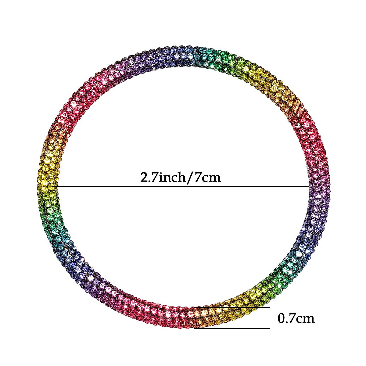 ZITULRY Crystaldust Bangle Bracelets for Women Stardust Wrap Bangle Rhinestone Multi-Layer Bracelets Set Wristband for Girls (colorful)