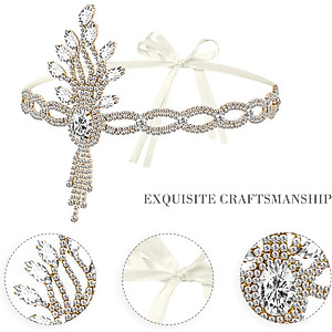 1920s Flapper Accessories Leaf Rhinestones Headpiece Great Accessories For Women Tassel Bride Wedding Head Bands Flapper Headband