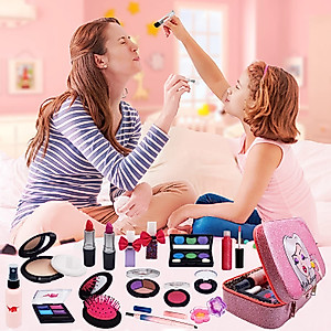 Washable Kids Makeup Girl Toys - Real Kids Makeup Kit for Girls Make Up Set for Child Toddler Children Princess Christmas Birthday Gifts Present for 4 5 6 7 8 9 10 Year Old Girls Gift