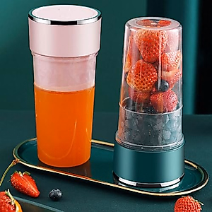 JzcsdkSIL USB Rechargeable Portable Mixer 4 Juicer Cup Citrus Lemon Vegetable Fruit Squeezer Cooking Machine Multi-functional Food Processor Extractor Pc Edible Grade Blender, Green