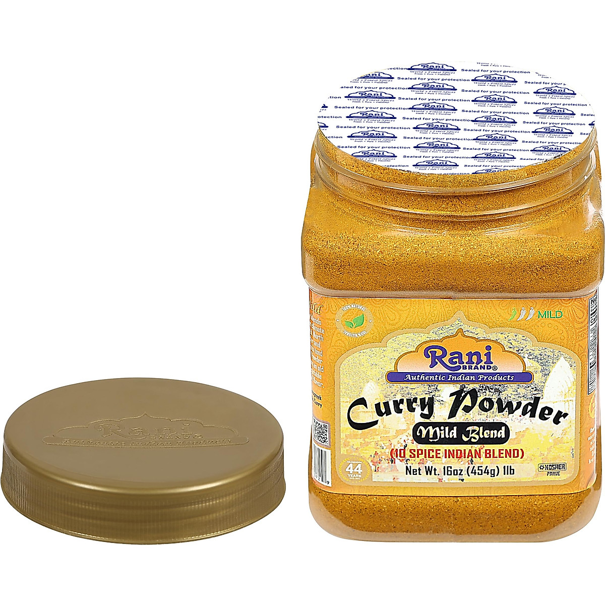 Rani Curry Powder Mild (10-Spice Authentic Indian Blend) 1lb (454g) PET Jar ~ All Natural | Salt-Free | NO Chili or Peppers | Vegan | No Colors | Gluten Friendly | NON-GMO | Kosher | Indian Origin