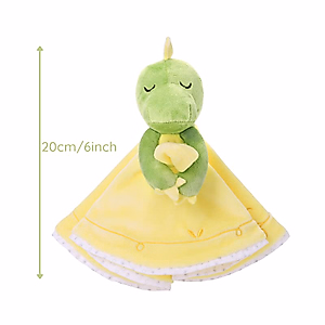 LeyaDoll Baby Security Blanket Dinosaur Lovey Soft Baby Snuggle Toy Unisex Baby Stuff Nursey Toy for Girls Boys, Newborn Essentials, Lightweight, Yellow