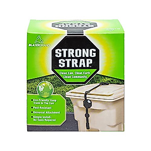 Blazer Brand Strong Strap Stretch Latch - Universal Lid Lock for Outdoor Garbage Cans (Starter Kit)