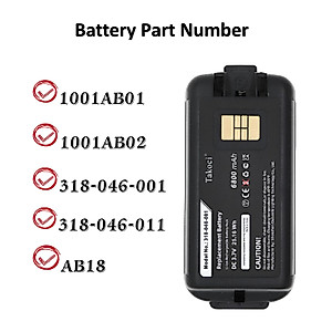 Youejoeq 6800mAH Replacement for Intermec CK70 CK71 Honeywell CK75 1001AB01 1001AB02 318-046-001 318-046-011 AB18 318-046-031 318-046-032 Barcode Scanner Battery 3.7V Lithium Ion