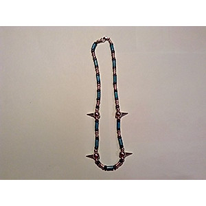 17 ' BALL BEAD + SPIKE & WITH GREEN COLOR CUBE BEADS CHOKER NECKLACE