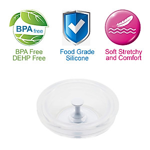 Begical Silicone Diaphragm with stem Replacement Parts Compatible with Philips Avent Manual Breast Pump SCF330/SCF430 Not Original Philips Avent Hand Breastpump Parts/Accessories Clear