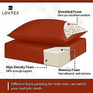 LOVTEX Outdoor Deep Seat Cushion Set, Water Resistant Outdoor Chair Cushions 24 x 24, Patio Chair Cushions for Outdoor Furniture (Deep Seat & Back Cushion), Brick Red