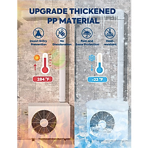 Nouscan 3" 9Ft Mini Split Line Set Cover with Flexible Duct, Upgrade PP Decorative Minisplit Lineset Cover Kit, Paintable for Mini Split, Air Conditioner, Central AC, HAVC and Heat Pumps, White