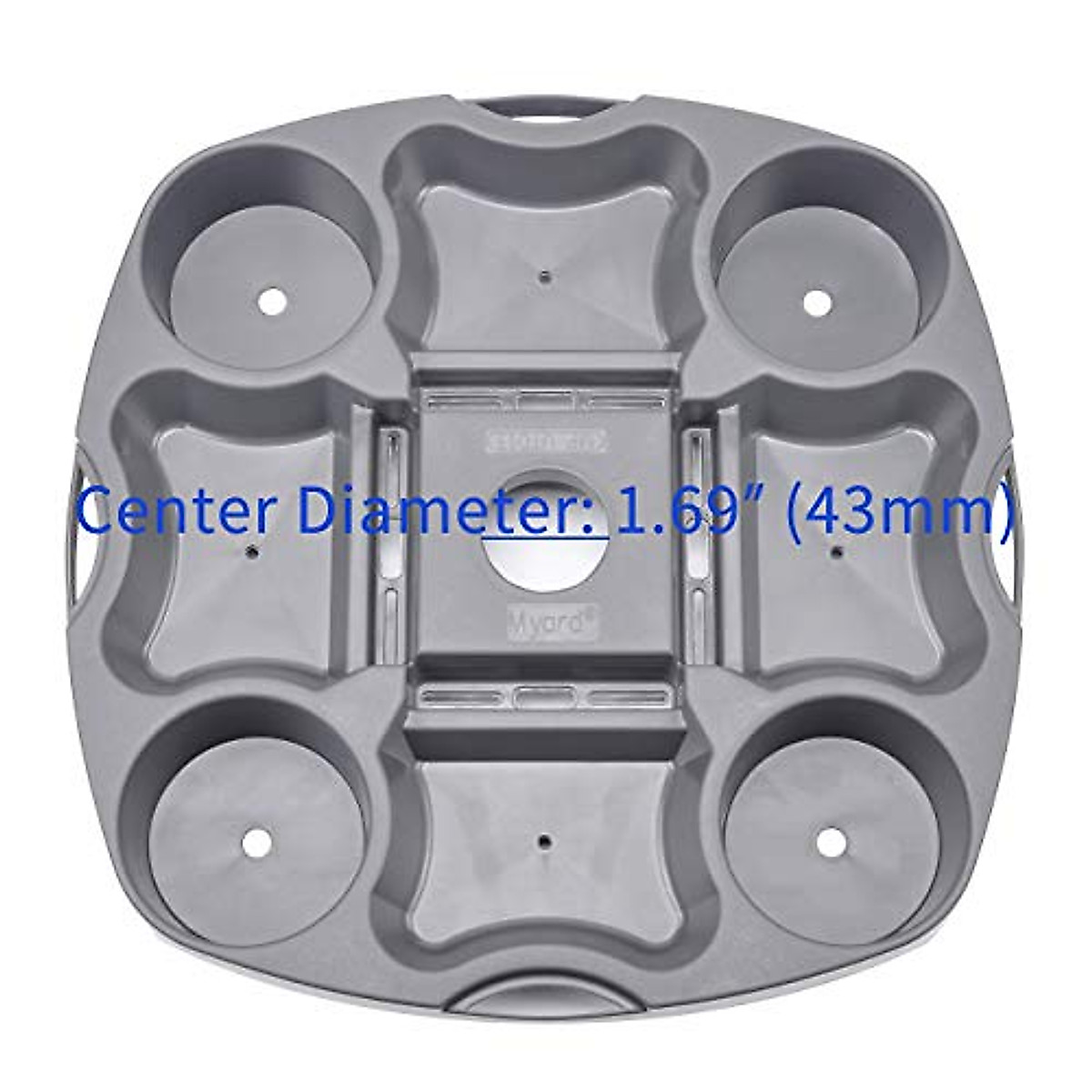 Myard Umbrella Table Tray 15 Inches for Beach, Patio, Garden, Swimming Pool with 4 Drink Holder, 4 Holes Bundle with Umbrella Cone Wedge Spacer fits Patio Table Hole Opening or Base 1.8 to 2.4 Inch