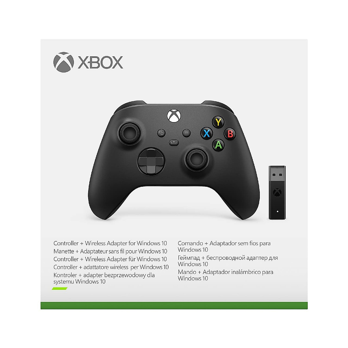 Xbox Wireless Controller Carbon Black + Wireless Adapter for Windows (Xbox Series X/S)