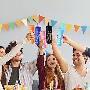 Thank You Teacher Gifts Employee Appreciation Gifts Graduation Gift 16 oz Inspirational Skinny Tumblers Bulk with Lid and Straw for Nurse Teacher Coworker Women Staff Team(Light Color, 10 Set)