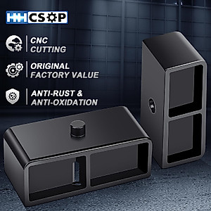 HHCSOP 2" Rear Lift Block Kits Compatible with 1999-2020 Ford F250/F350 Super Duty 2WD 4WD | 2000-2005 Ford Excursion 2WD 4WD, 2 inch Rear leveling Kit with 15.5" Black U bolts