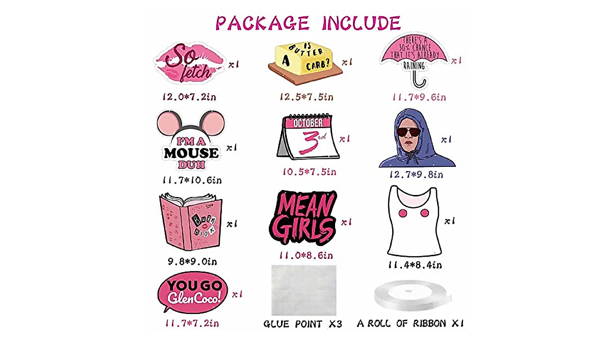 Mean Girls Movie Party Decor - 10 Character Cutouts & Banners