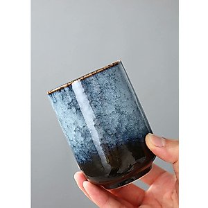 Lxuwbd Large Ceramic Tea Set, Chinese Tea Cup, Coffee Cup, Ceramic Mate Tea Cup Set 4 Piece (4 colors)