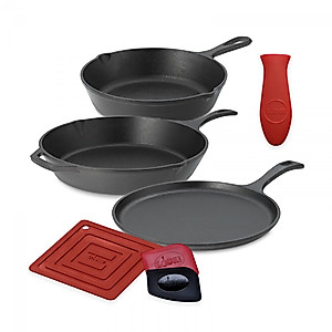 Lodge L6SPB41 Essential Skillet Set, 7-Piece, Black
