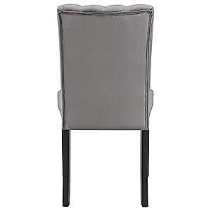 OMMGG 6-Piece Rectangular Set with Marble Veneer and 4 Flannelette Upholstered Dining Chairs & Bench, for Living Furniture, Guest Room, Home Bar and Kitchen, Dinning Table for 6, Gray