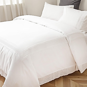 Melange Home Broderie Ensemble housse de couette Collection Emma Embroidery Duvet Set Full - Queen
