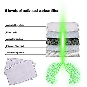 Millton PM 2.5 Filters 5 Layers Filters Activated Carbon Filters (20 Pcs)