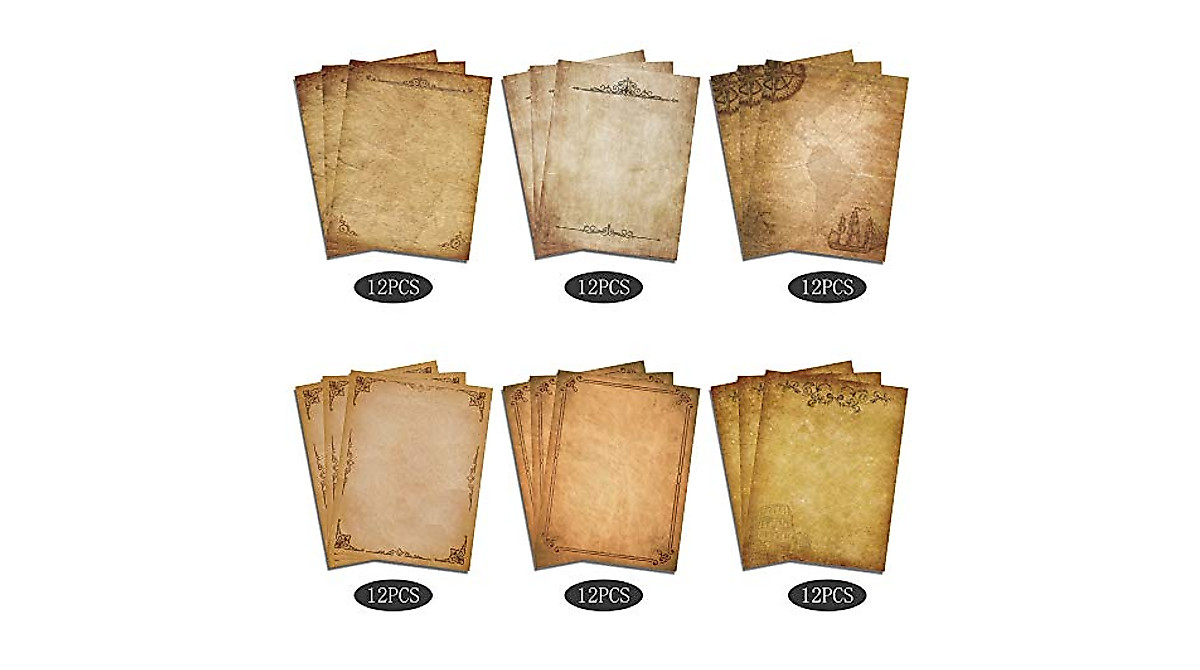 Vintage Stationery Paper - 72 Assorted Designs