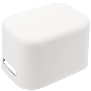 JOIKIT 4 Pack White Storage Bins with Handles, White Bathroom Kitchen Organizer Bin, White Plastic Vanity Storage Bins for Hand Soap, Body Washes, Towels, Shampoos, Lotions, Bath Balls, 10x7x6.3 Inch