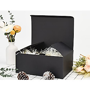 HUAPRINT Black Gift Box,Gift Boxes with Lids 9.5x6.5x4inch,24pcs Paper Gift Box Bulk,Rectangle Gift Boxes for Presents,Birthday,Bridesmaid Proposal,Groomsmen Engagements,Baby Showers, Christmas,Wedding Party Favor,Crafting Cupcake,Holidays