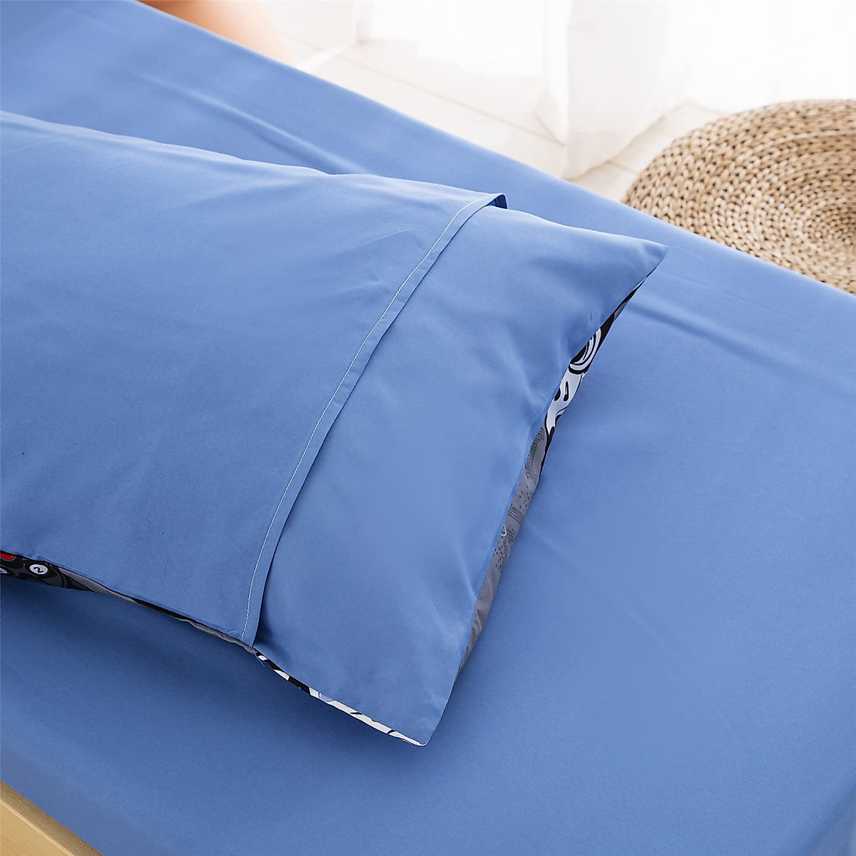 SEISYUKU Toddler Bedding Set 4 Pieces - Toddler Comforter Sets - Gamer Beddng Set for Boys and Girls - Includes 1 Comforter, 1 Flat Sheet, 1 Fitted Sheet and 1 Pillow Case