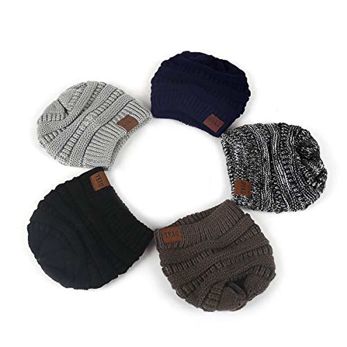 DYKL Packs Kids Baby Winter Warm Knit Hats for Boys Girls Soft Infant Baby Toddler Beanies for Boys Girls