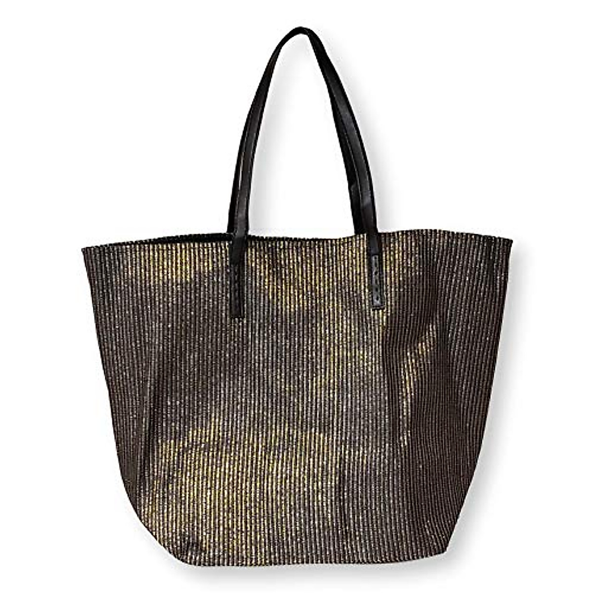SONA G DESIGNS Black with Metallic Gold Lightweight Tote Bag - Custom Embroidery Personalization Available (Black)
