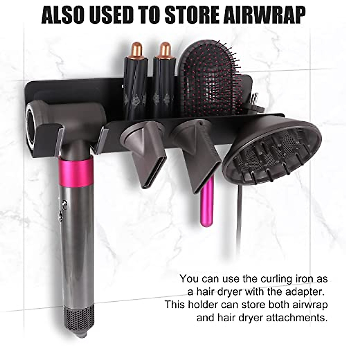 Hair Dryer Holder Compatible with Dyson Supersonic HD01 HD02 HD03 HD04 HD07 HD08 HD15 Hair Dryer Holder Wall Mounted, for Holder Hair Dryers/Hairdryer Accessories/Cosmetics Hanging Storage Organizer