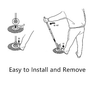 Tsmine Spin Mop Replacement Head - Microfiber Mop Heads Refills for Universal Spin Mop Floor Cleaning , Standard Replacement for Tsmine, for Hurricane, for Mopnado Round Shape Spin Mop Handle