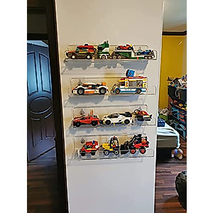 15 inch Clear Acrylic Floating Wall Ledge Shelf Display,4pcs Wall Mounted Nursery Kids Bookshelf Invisible Spice Rack, Bathroom Storage Shelves Display for Bedroom Office Toy Picture Ledge, 5MM Thick