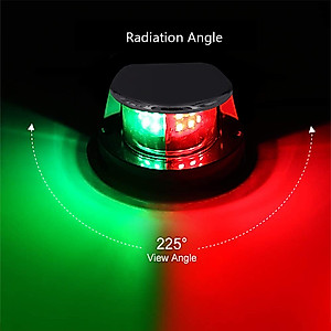 Aseakey Boat Navigation Lights, Marine LED Navigation Lamp, Red and Green Boat Front Light for Small Boat and Pontoon Yacht Skeeter