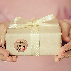 InfantLY Bright Vintage Kraft Paper Stickers Scrapbook Gift Stationery Label Stickers Handmade with Love Thank You for The Stickers